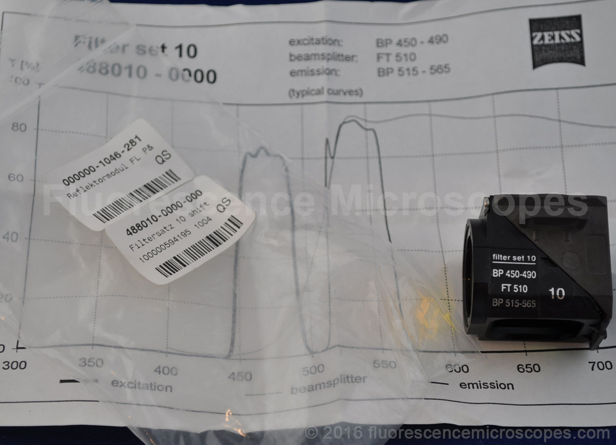 Fluorescence Microscopes - Zeiss Filter Set 10 FITC Band Pass ...